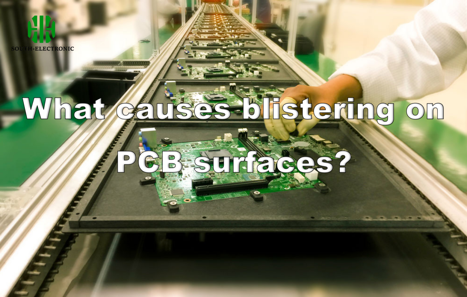 What causes blistering on PCB surfaces?